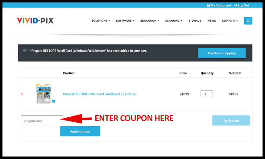 Restore Software | Redeem Prepaid & Free Trial Card | Vivid-Pix